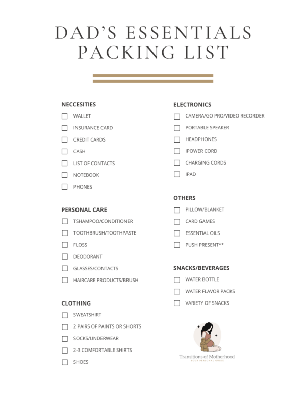 12 Essentials for Dad's Hospital Bag - ToM